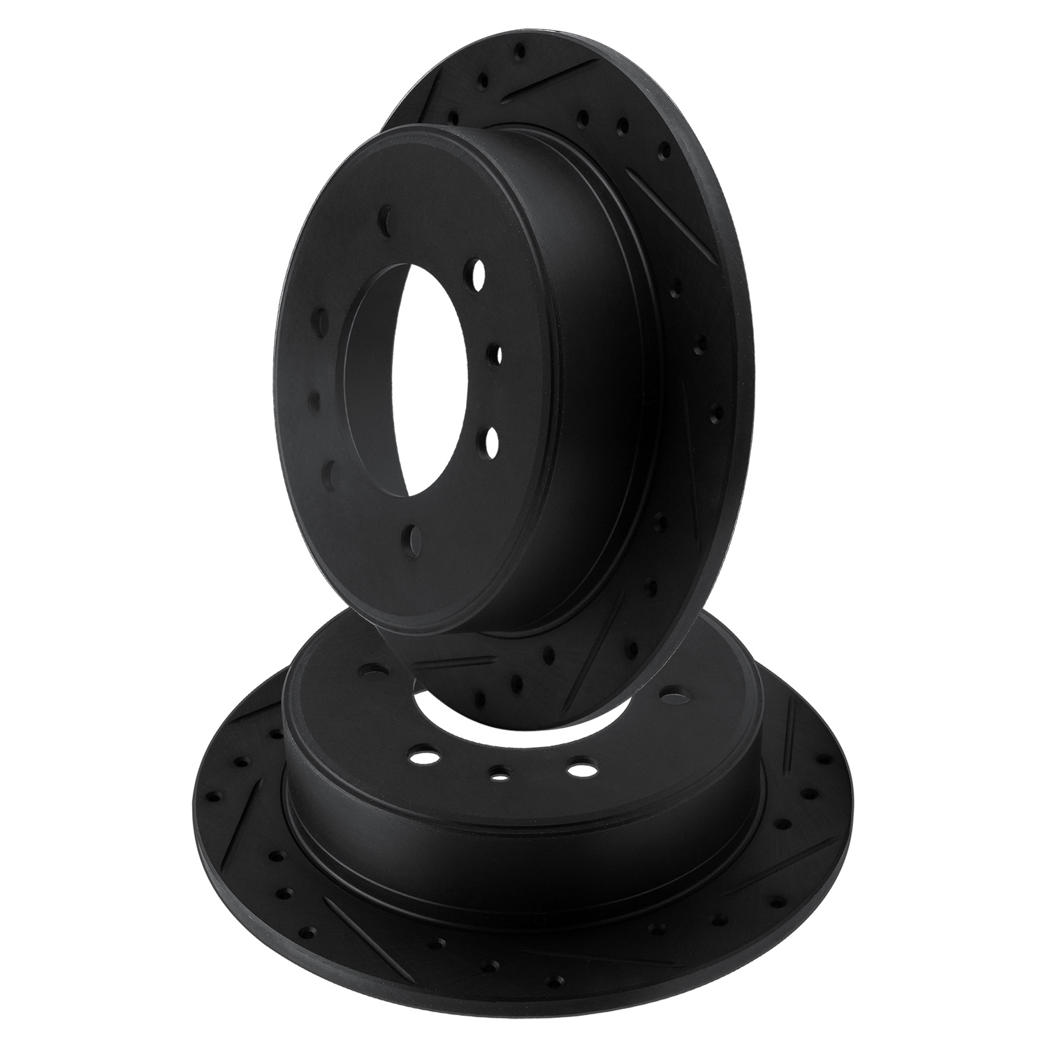 Disc Brake Rotor Set-Drilled and Slotted - Black R1 Concepts WHPN1 ...