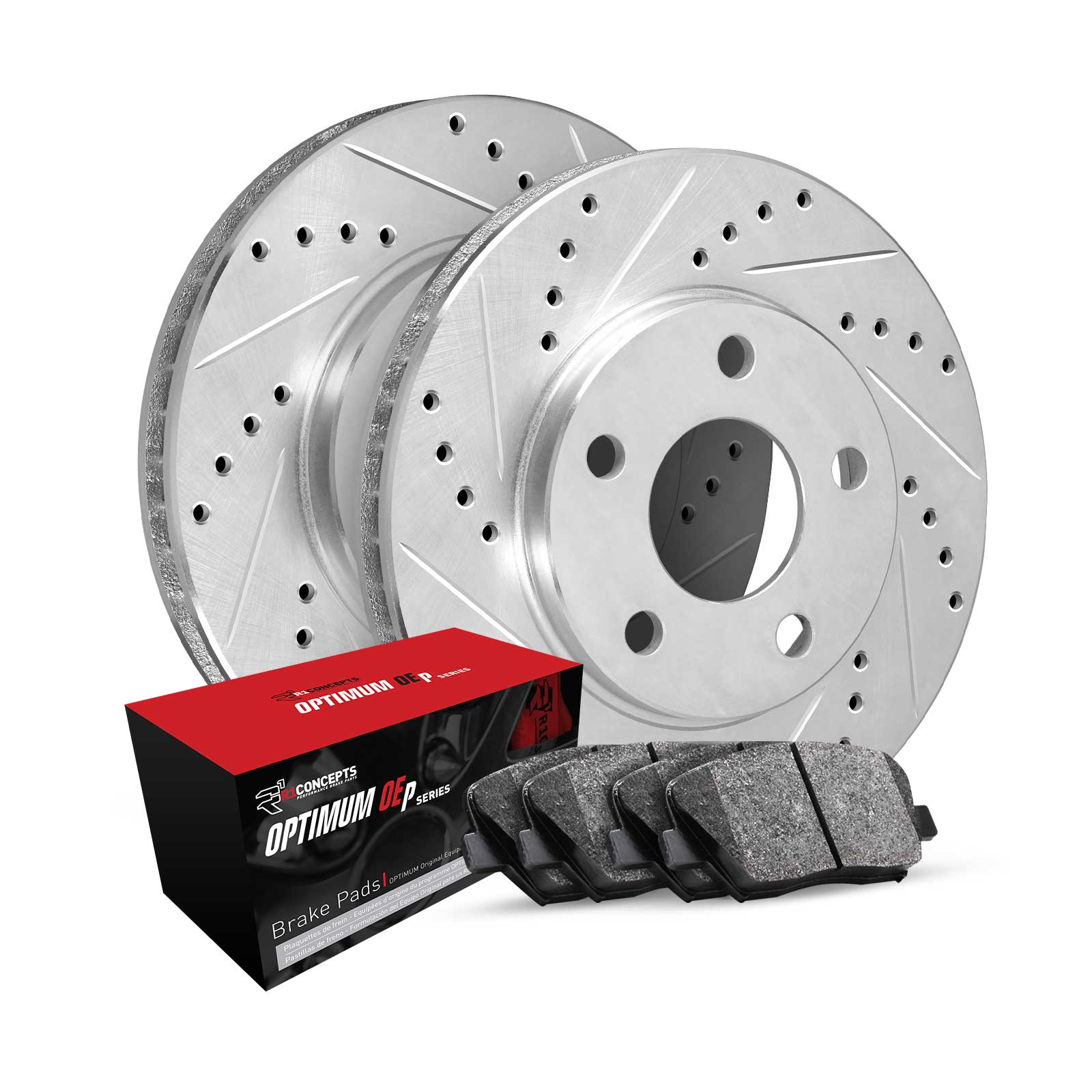 R1 Concepts Wgun1 74061 R1 Brake Rotors D S Silver W Optimum Oe Pads ...